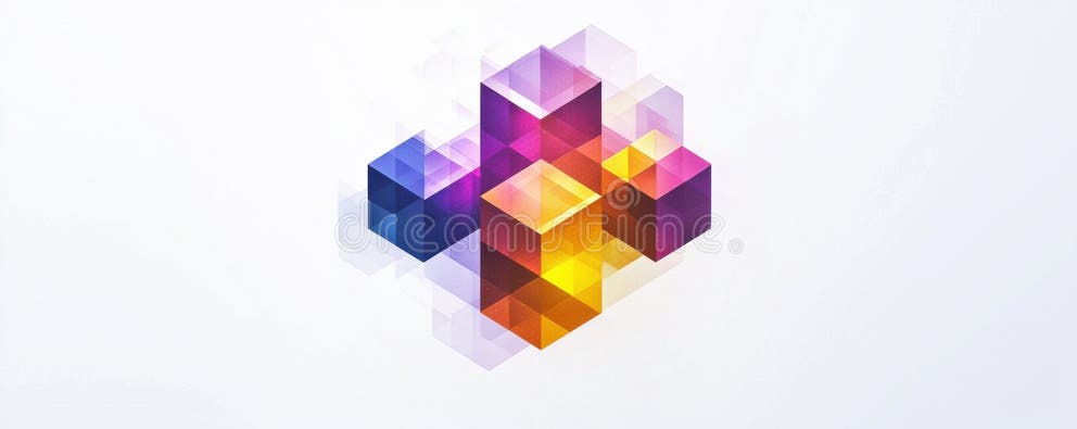Abstract Geometric Logo with Vibrant 3D Cube Design Stock Image - Image ...