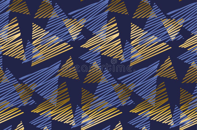 Seamless Geometric Gold Triangle Pattern Stock Illustrations – 19,652 ...