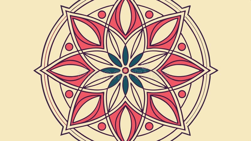 Abstract Geometric Mandala,like Pattern in Warm Colors Vector Design ...