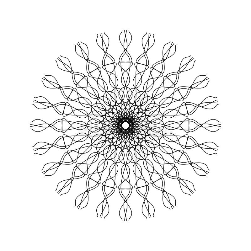 Abstract Geometric Mandala Outline Stock Illustration - Illustration of ...