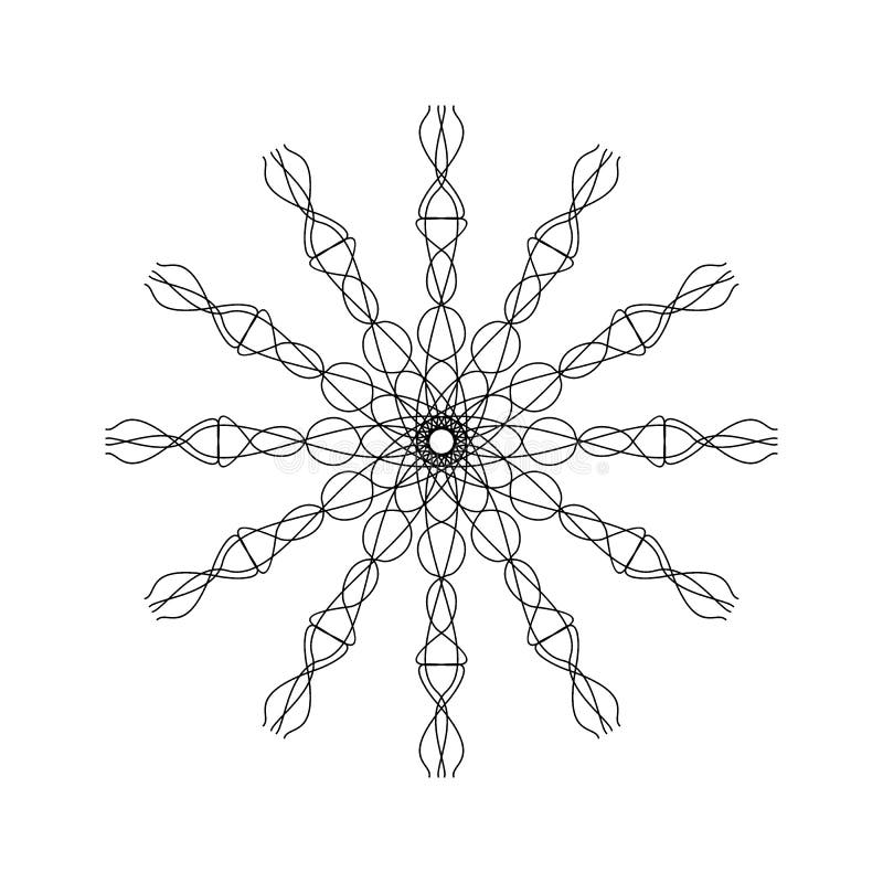 Abstract Geometric Mandala Outline Stock Illustration - Illustration of ...