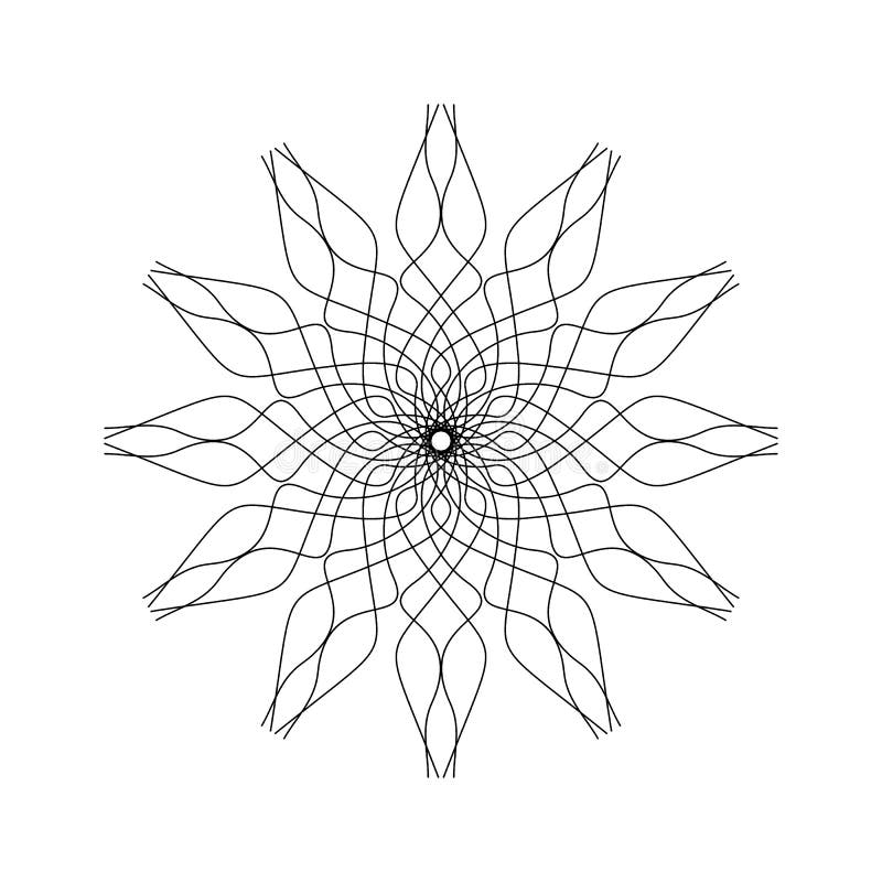 Abstract Geometric Mandala Outline Stock Illustration - Illustration of ...