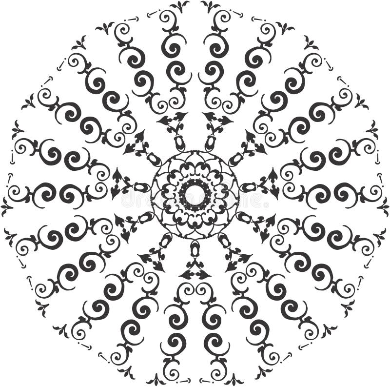 Abstract Geometric Mandala Round Ornament - Round Simple Ornamental ...