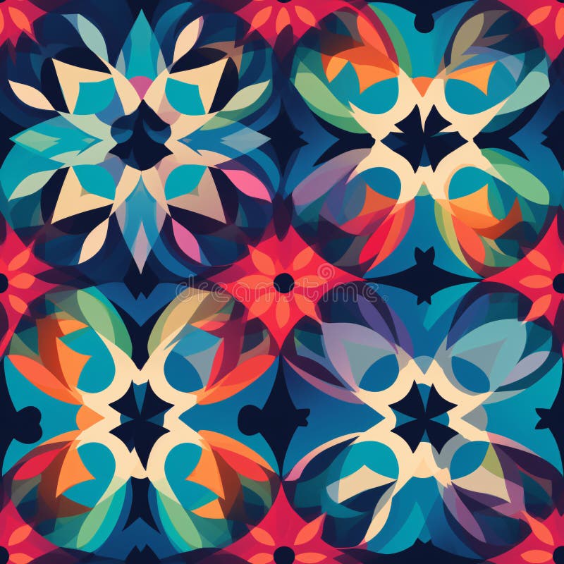 Abstract Geometric Mandala Seamless Kaleidoscope Pattern Stock ...