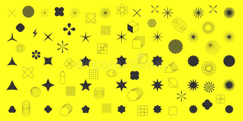 Abstract Brutalism Poster Set with Minimalistic Geometric Shapes on ... Abstract Brutalism Poster Set with Minimalistic Geometric Shapes on ...