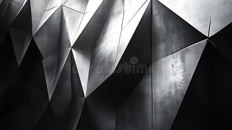 Abstract Geometric Metal Wall Cladding Modern Architecture Angular Patterns Sharp Edges Polygons