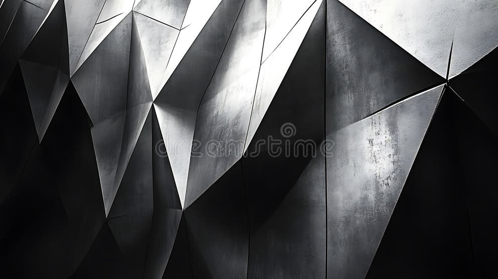 Abstract Geometric Metal Wall Cladding Modern Architecture Angular ...