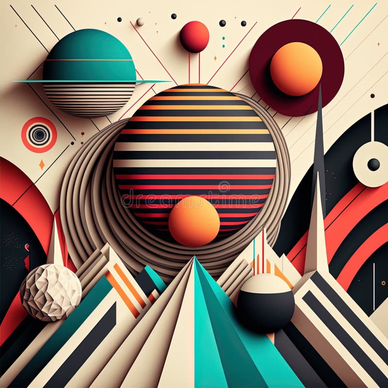 Abstract Geometric Model of Fictional Planetary System. Generative AI ...