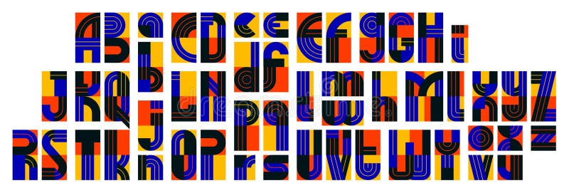 Abstract Geometric Modern Font Vector Typeset, Logo Creation Alphabet ...