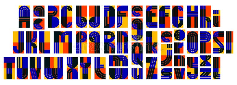 Abstract Geometric Modern Font Vector Typeset, Logo Creation Alphabet ...