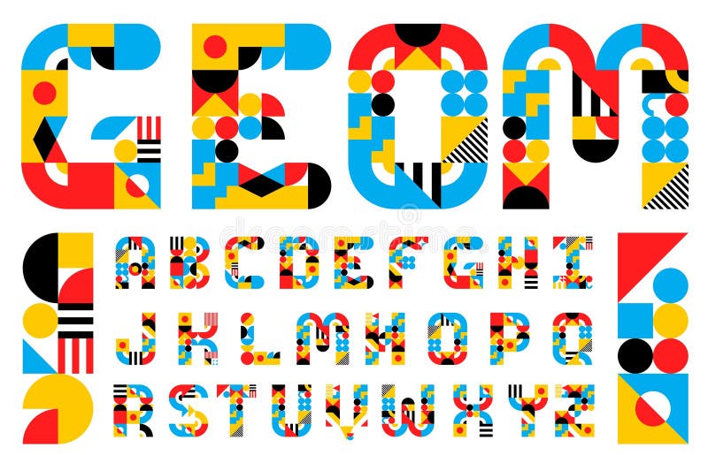 Abstract Geometric Modern Type, Alphabet Typeface Stock Vector ...
