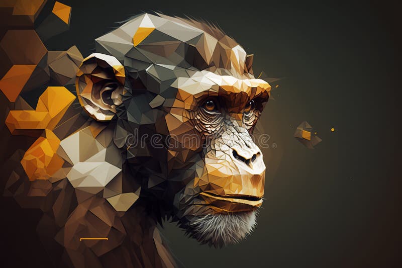 Abstract Geometric Monkey Concept Created by Generative AI Stock Illustration - Illustration of ...