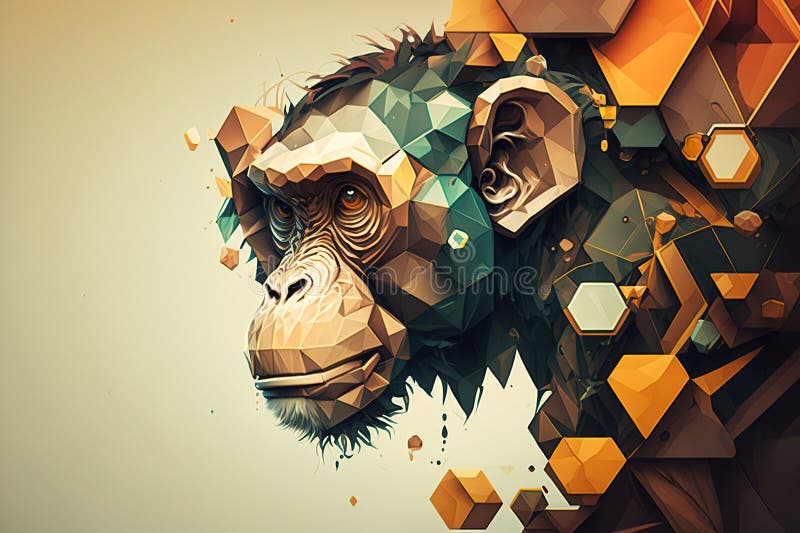 Abstract Geometric Monkey Concept Created by Generative AI Stock ...