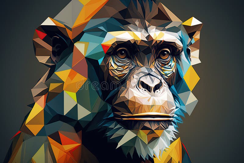 Abstract Geometric Monkey Concept Created by Generative AI Stock ...