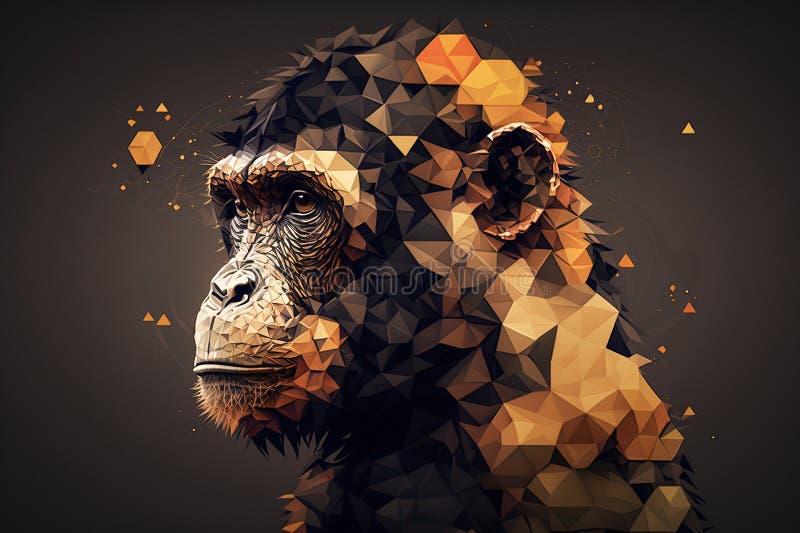 Abstract Geometric Monkey Concept Created by Generative AI Stock ...