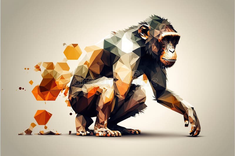 Abstract Geometric Monkey Concept Created by Generative AI Stock ...