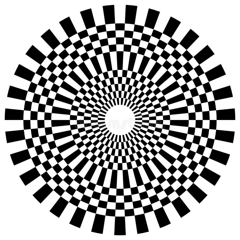 Abstract Geometric Monochrome Checkered Circle Design Element Stock ...