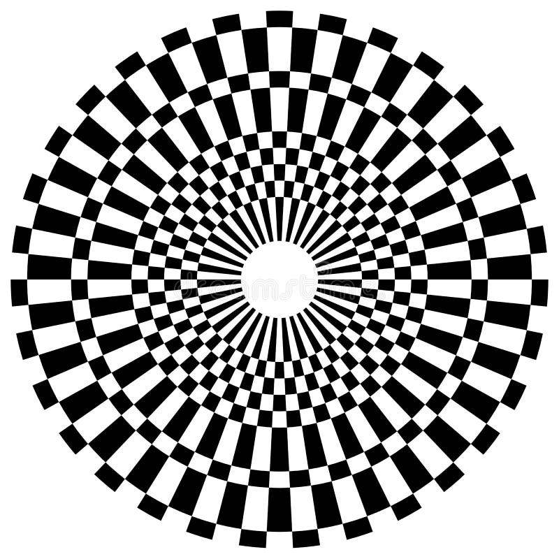 Abstract Geometric Monochrome Checkered Circle Design Element Stock ...