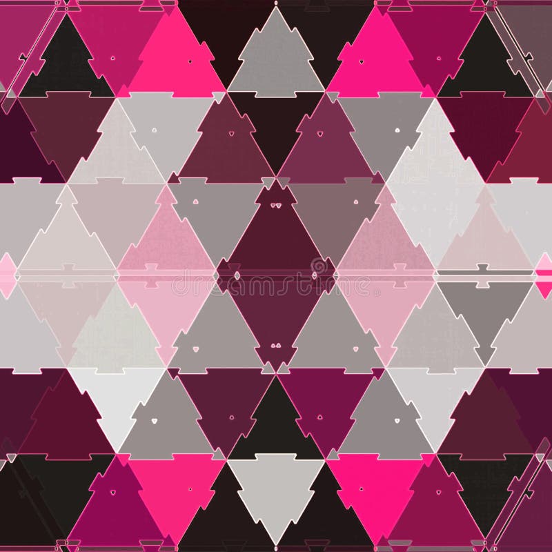Abstract Geometric Mosaic Background, Continuous Triangles Print ...