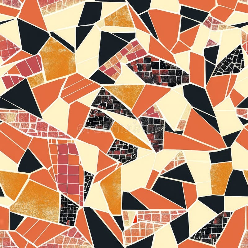 Abstract Geometric Mosaic Background in Warm Tones Stock Photo - Image ...