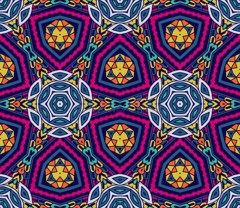 Abstract Geometric Mosaic Seamless Pattern Stock Vector - Illustration ...