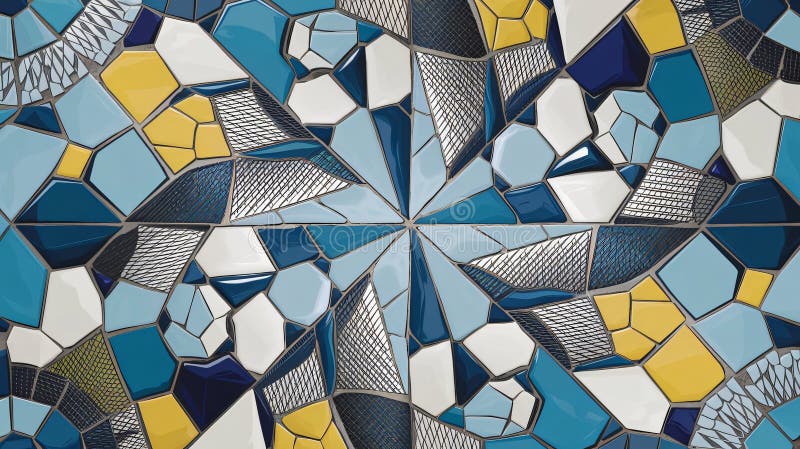 Abstract Geometric Mosaic Tile Pattern, Blue, High Quality Image Stock ...