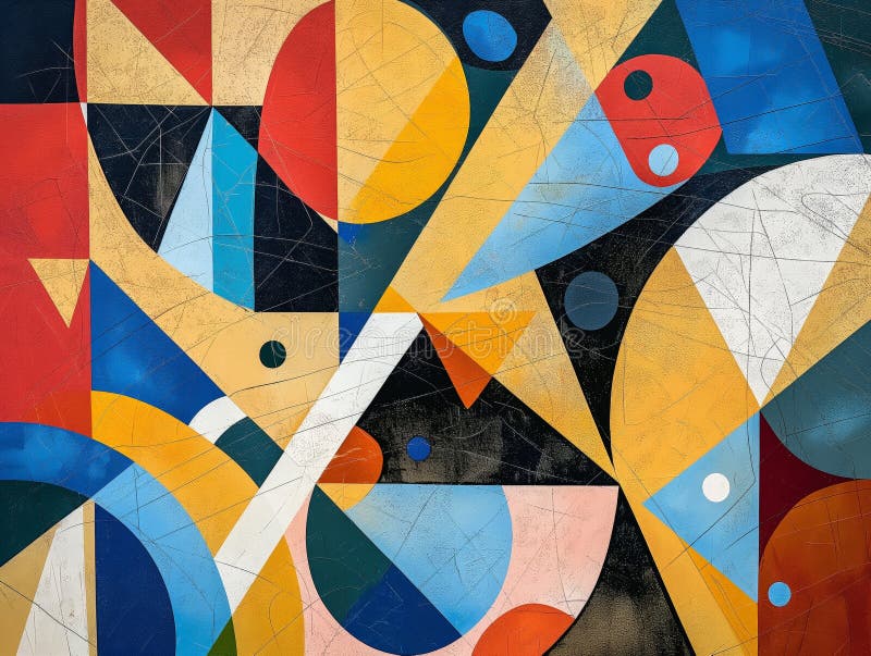 Abstract Geometric Mural Art Stock Photo - Image of background, squares ...