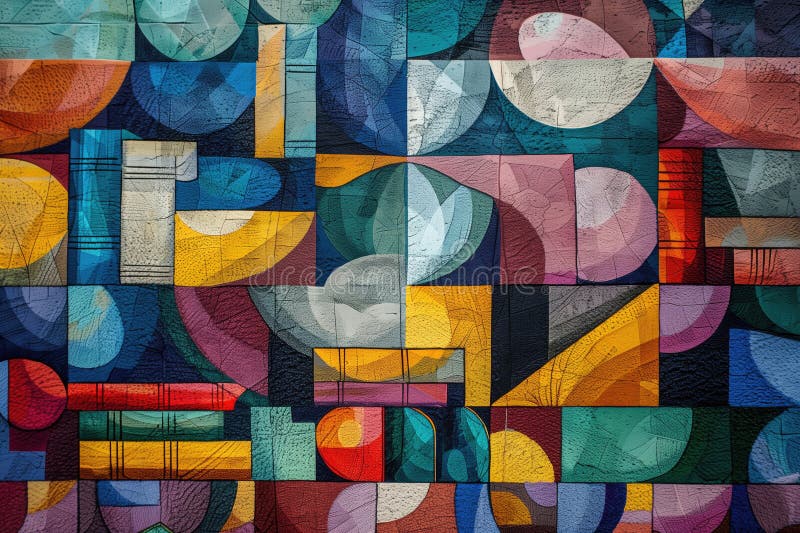 Abstract Geometric Mural with Colorful Shapes and Patterns in Vibrant ... Abstract Geometric Mural with Colorful Shapes and Patterns in Vibrant ...
