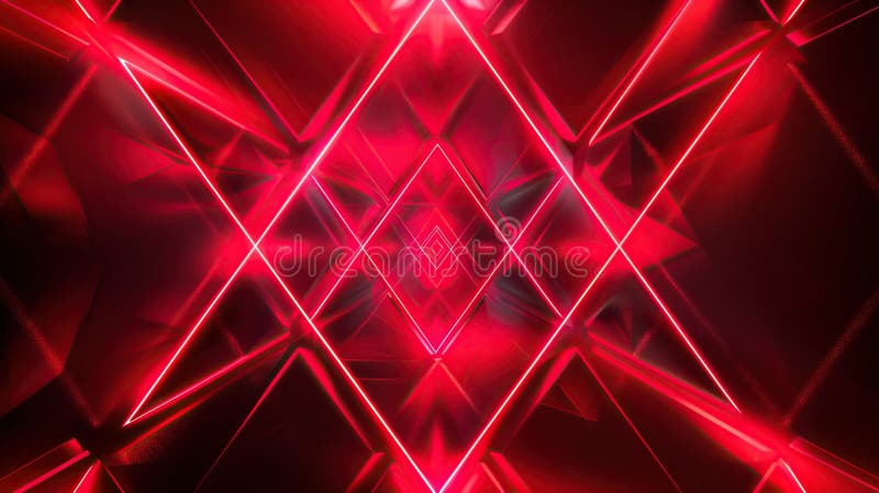 Abstract Geometric Neon Red Background Stock Image - Image of empty ...