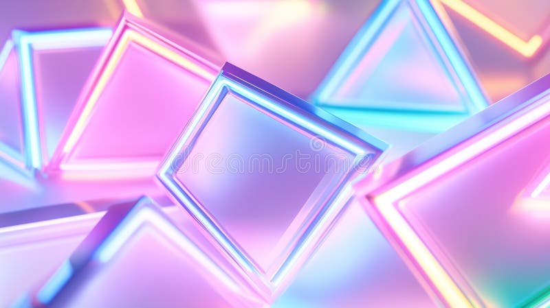 Abstract Geometric Neon White Background Stock Photo - Image of ...