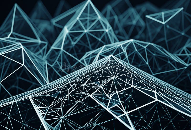 Abstract Geometric Network: Futuristic Lines and Connected Structures ...