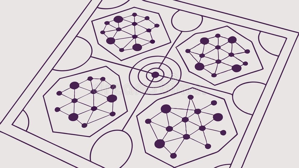 Abstract Geometric Network Grid, Interconnected Nodes Pattern, Vector ...