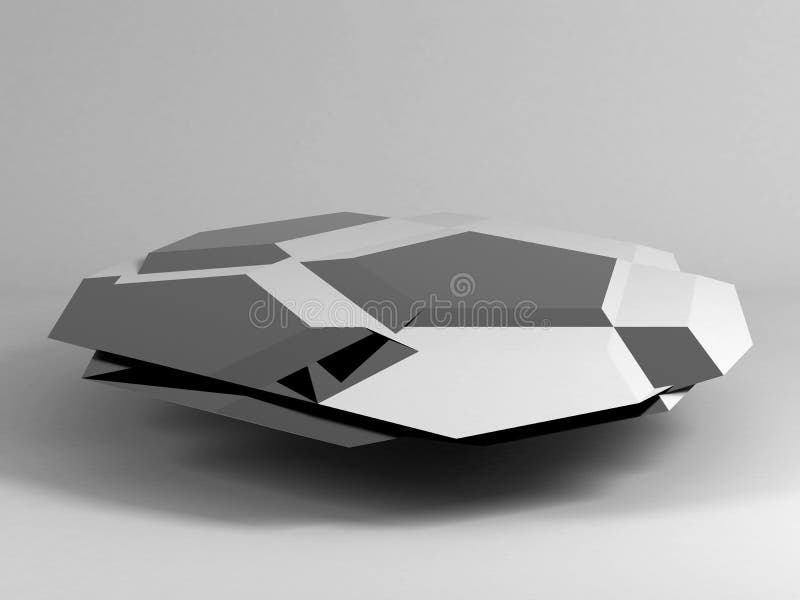 Abstract Geometric Object, 3d Render Stock Illustration - Illustration ...