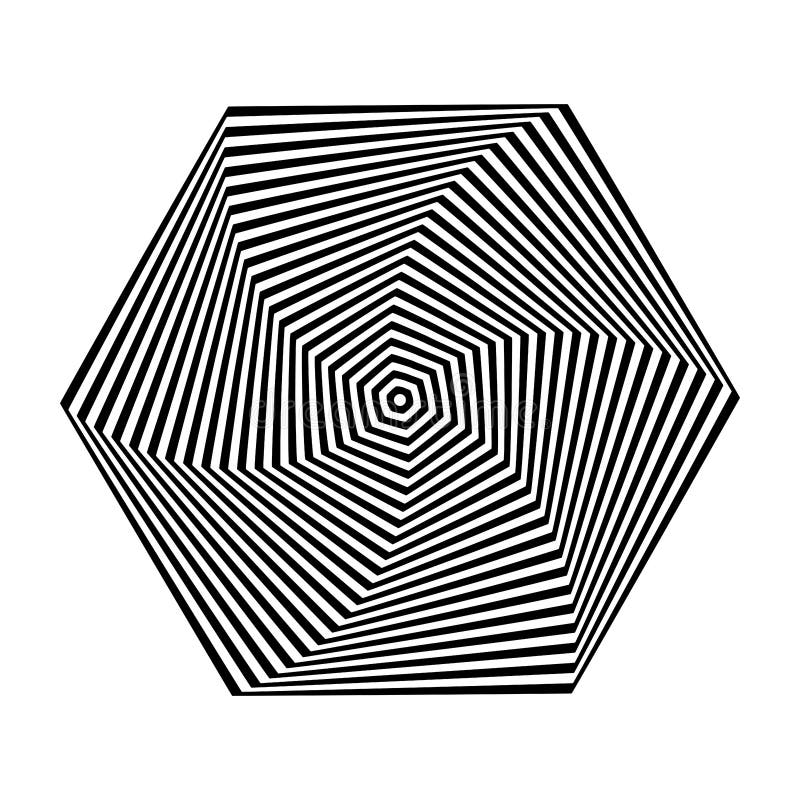 Abstract Geometric Op Art Pattern in Hexagon Shape Stock Vector - Illustration of geometric ...