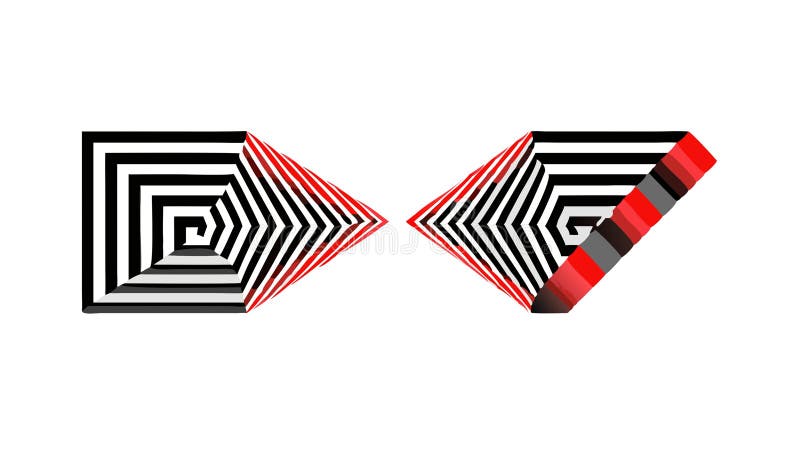 Abstract Geometric Optical Illusion, Vector Design Generative AI Stock ...