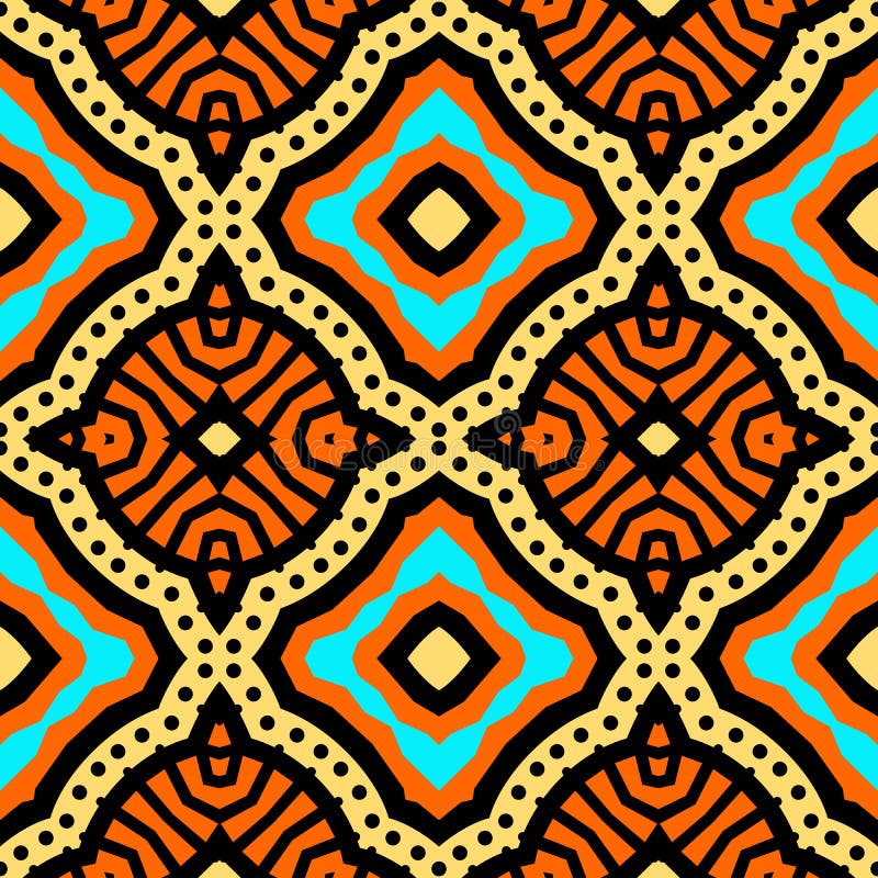 Abstract Geometric Orange Seamless Pattern Stock Vector - Illustration ...