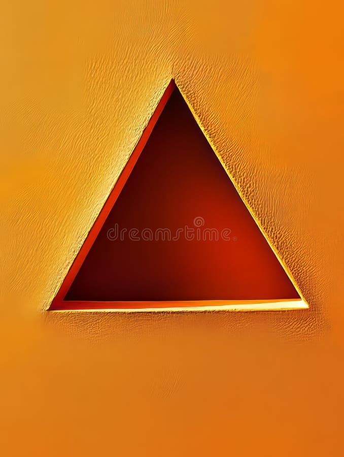 Abstract Geometric Orange Triangle on Textured Background. Stock Image ...