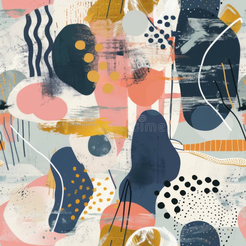 Abstract Geometric and Organic Shapes Artwork with Modern Aesthetic ...