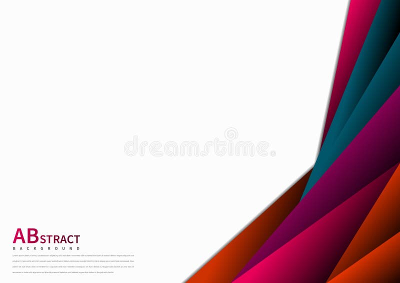 Abstract Geometric Overlapping Dimension Layers on White Background ...