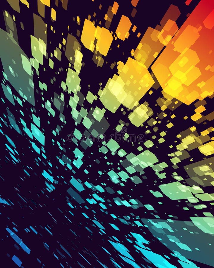 Abstract Geometric Particles Digital Flow Dynamic Rainbow Motion Wave ...