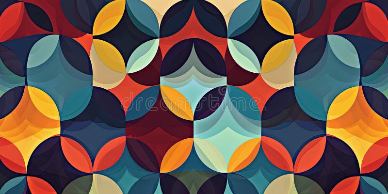 Abstract Geometric Pattern Artwork. Retro Colors Background Stock ...