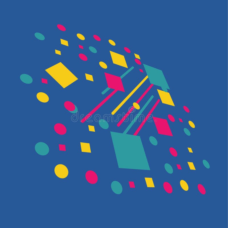 Abstract Geometric Pattern and Background with Dynamic Circles, Squares ...