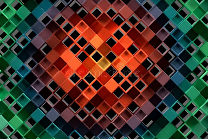 Abstract Geometric Pattern or Background Made of Chaotic Square Surface ...