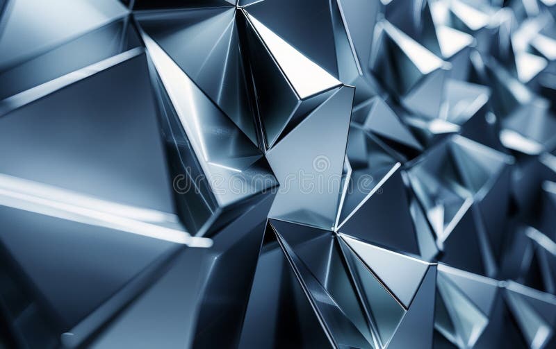 Abstract Geometric Pattern Background with Metallic Triangles Stock ...