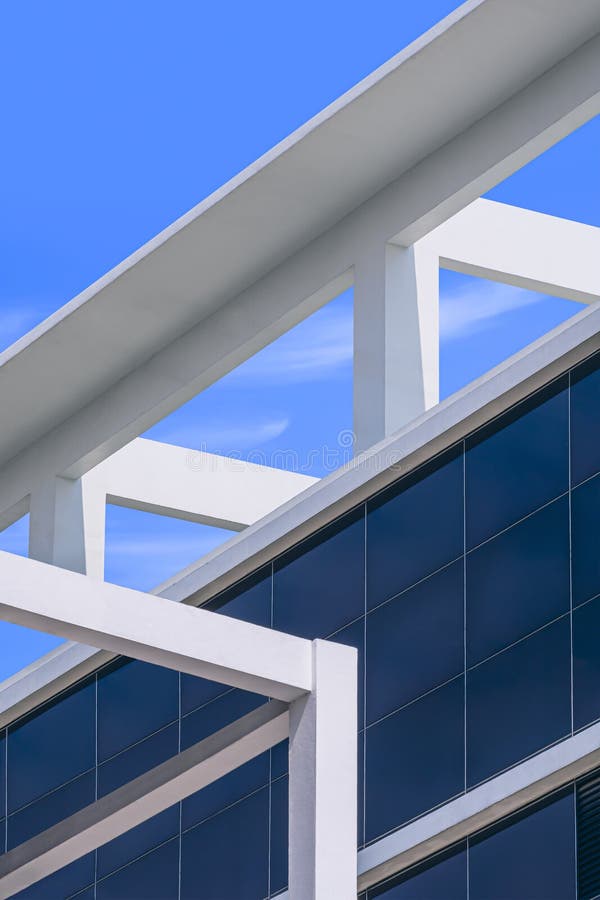 Abstract Geometric Pattern Background of White Deck Rooftop Structure ...