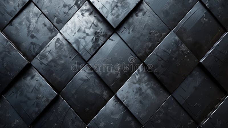 Abstract Geometric Pattern of Black Metallic Squares Stock Illustration ...