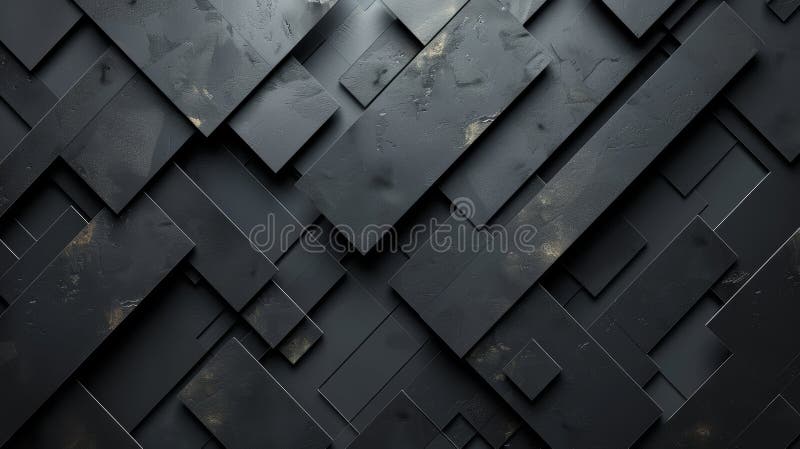 Abstract Geometric Pattern of Black Rectangular Blocks in a Diagonal ...