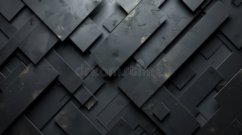 Abstract Geometric Pattern of Black Rectangular Blocks in a Diagonal ...