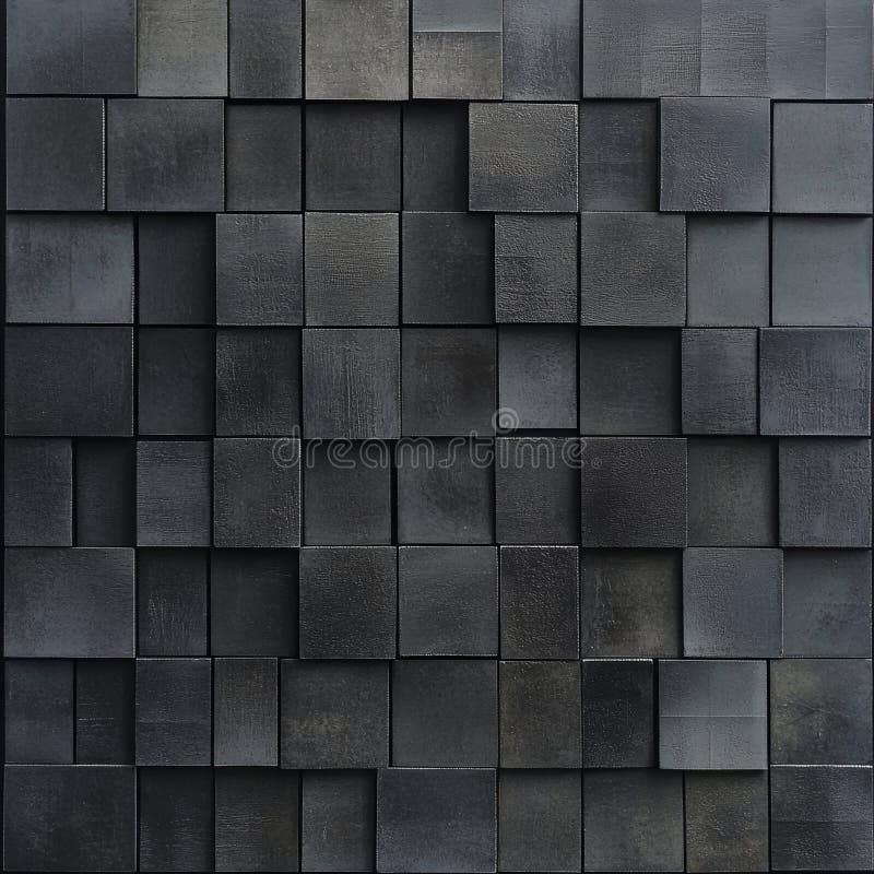 Abstract Geometric Pattern of Black Square Tiles Stock Illustration ...