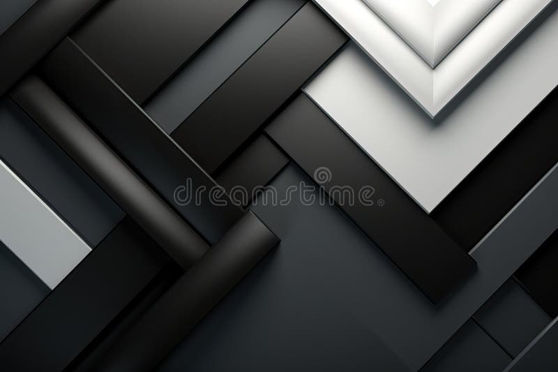 Abstract Geometric Pattern with Black, White, and Gray Panels. Stock ...